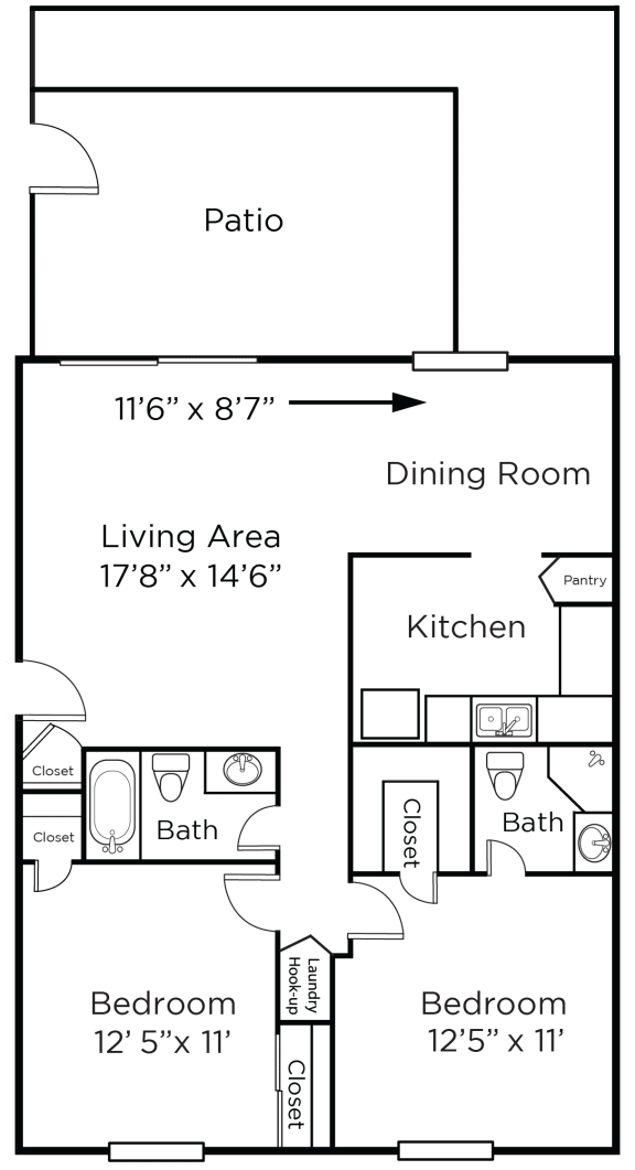 Floor Plans of Meridian Court South in Indianapolis, IN