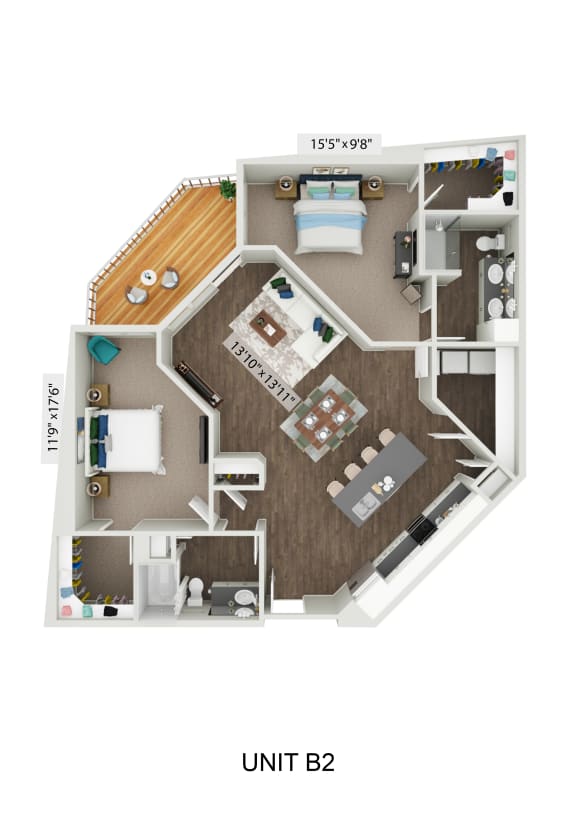 Floor Plans | 2 Bedroom Apartment in Thornton
