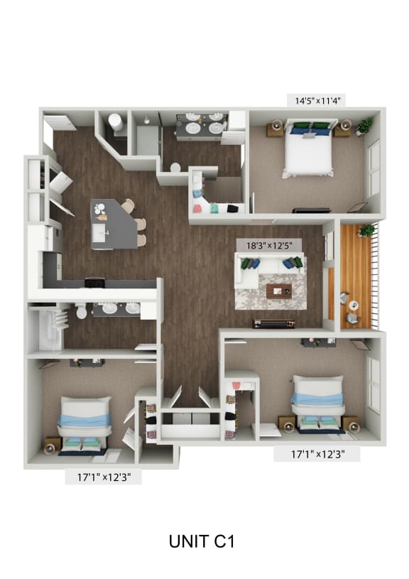 Floor Plans | 2 Bedroom Apartment in Thornton