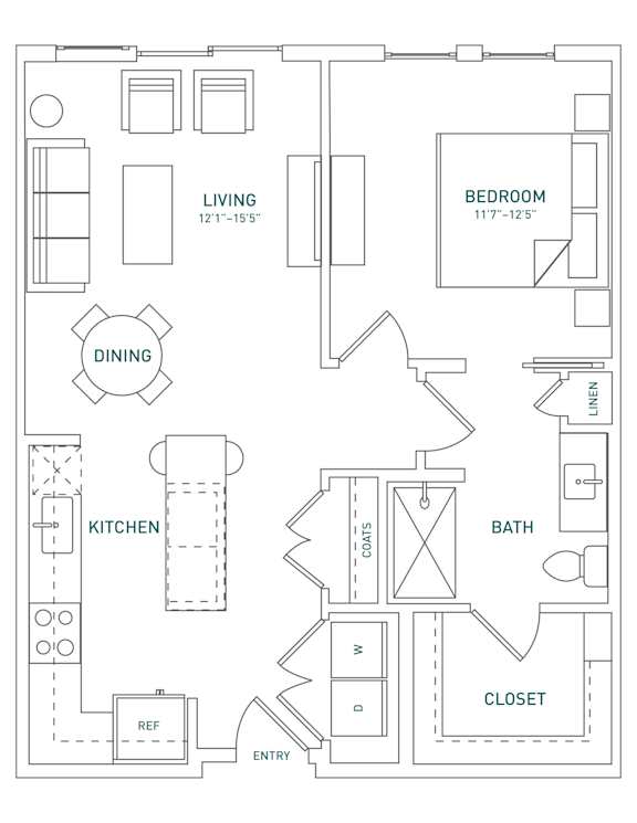Floor Plans | Studio, 1-, & 2- Bedroom Apartments in San Antonio