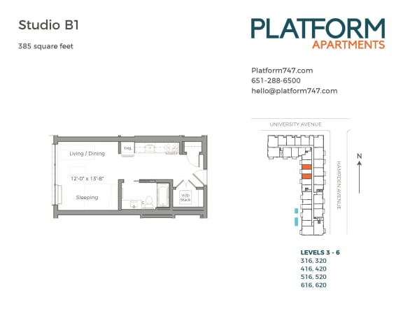 Floor Plans of Ray And Platform in Saint Paul, MN