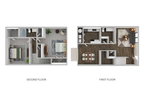 Burning Tree Apartments | 2 BR 2.5 B Townhome | Available Units