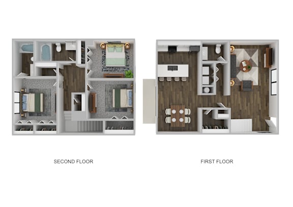 Floor Plans of Burning Tree Apartments in Hermitage, TN
