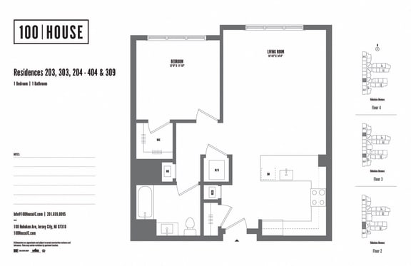Floor Plans of 100 House in Jersey City, NJ