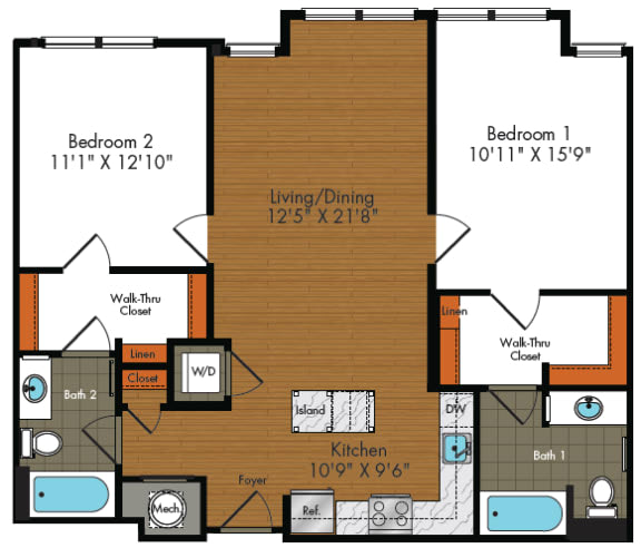 Floor Plans of The Citron in Silver Spring, MD