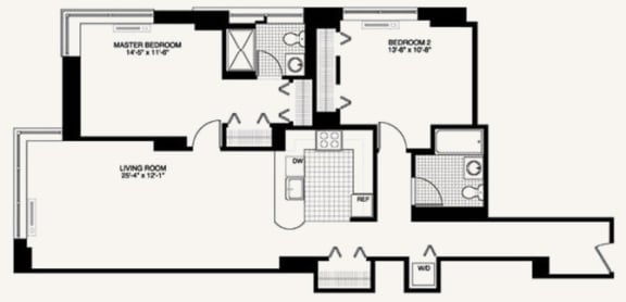 Floor Plans of Grove Pointe Rentals in Jersey City, New Jersey