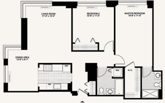 Floor Plans of Grove Pointe Rentals in Jersey City, New Jersey