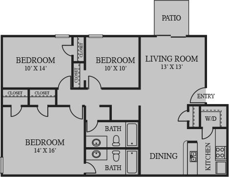 Floor Plans of Quail Ridge Apartments in Ft. Worth, TX