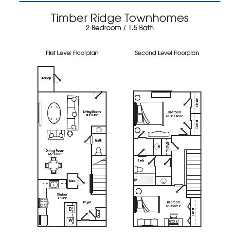 Floor Plans of Timber Ridge in Fredericksburg, VA