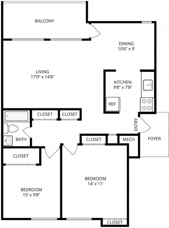 Floor Plans of The Benjamin at Landover Hills in Landover Hills, MD