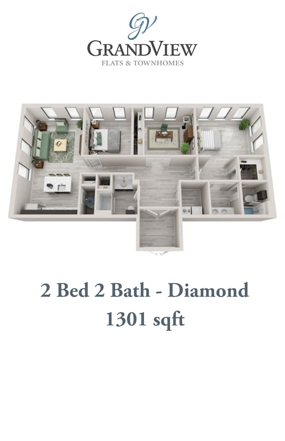 Studio, 1, 2 & 3 Bedroom Apartments in Granger, IN | GrandView Flats ...