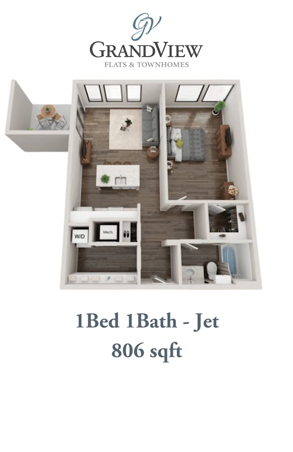 Studio, 1, 2 & 3 Bedroom Apartments in Granger, IN | GrandView Flats ...