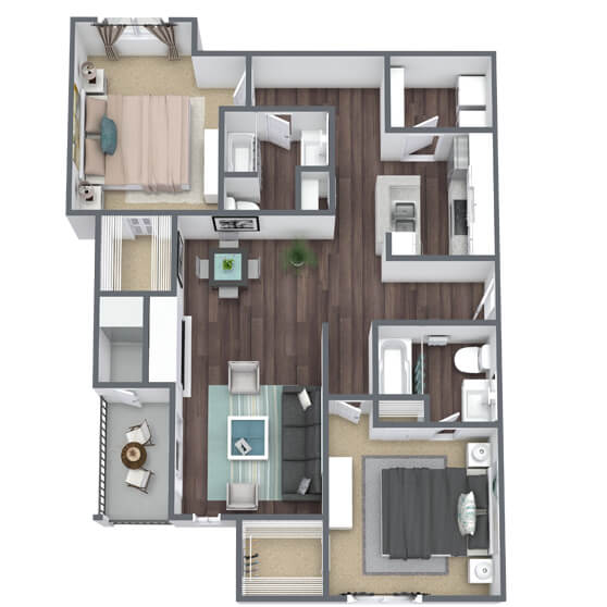 One & Two-Bedroom Apartments in North Dallas, TX | Layouts