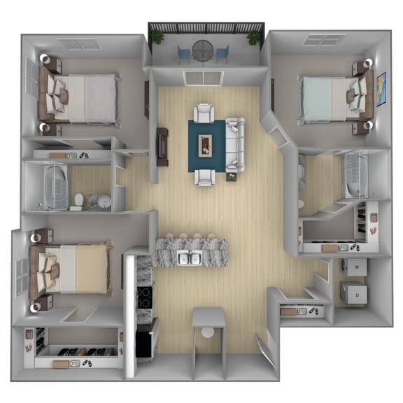Floor Plans of Apartments at Edge 204 in Elkhorn, NE
