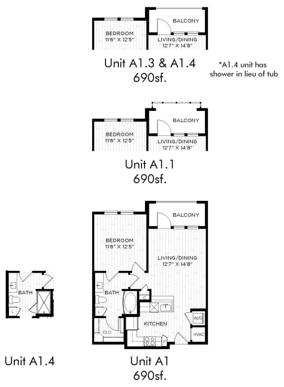 Floor Plans of Aura Beacon Island in League City, TX