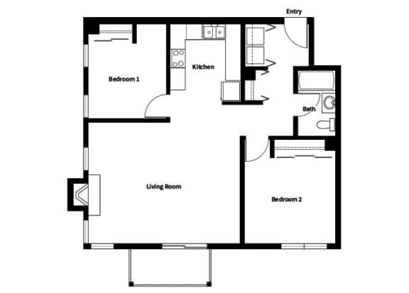 Floor Plans of Collins Circle in Portland, OR
