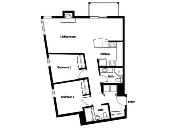 Floor Plans of Collins Circle in Portland, OR