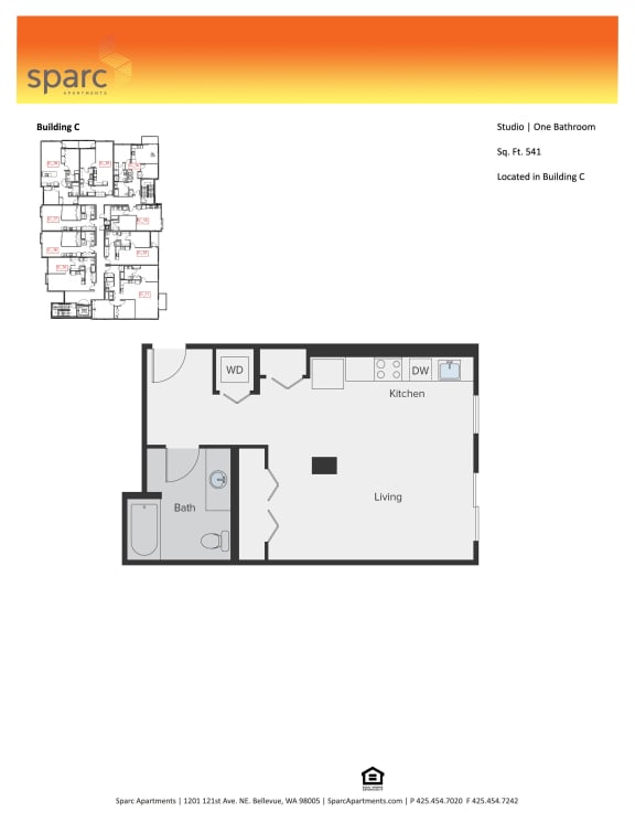 Floor Plans of Sparc Apartments in Bellevue, WA