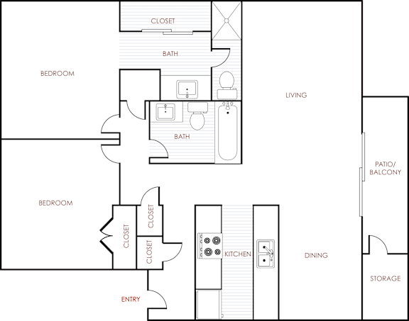 Floor Plans of The Redwoods Apartments in Modesto, CA