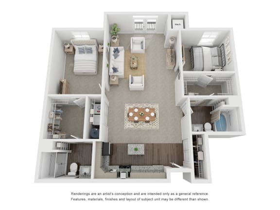 1 & 2 Bed Apartment Layouts | up to 1315 sq.ft.| Elevate The Crossings