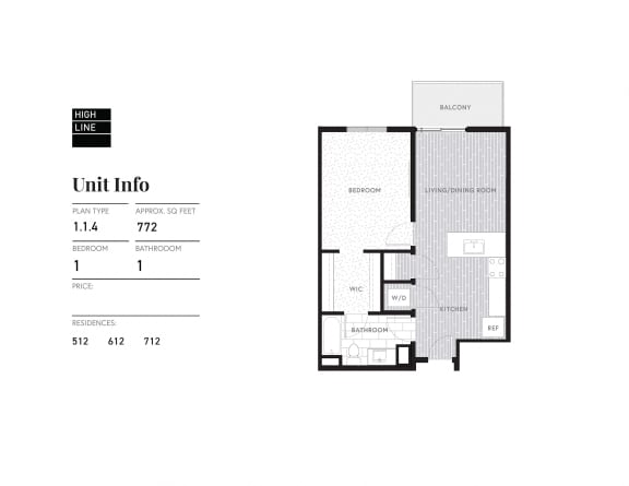 Floor Plans of High Line Square in Provo, UT