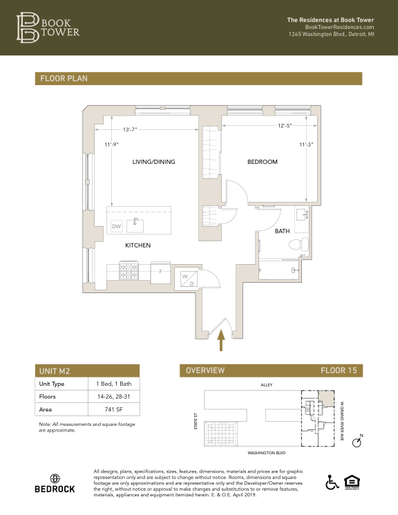 Studio, One- & 2-Bedroom Apartments in Detroit | Book Tower