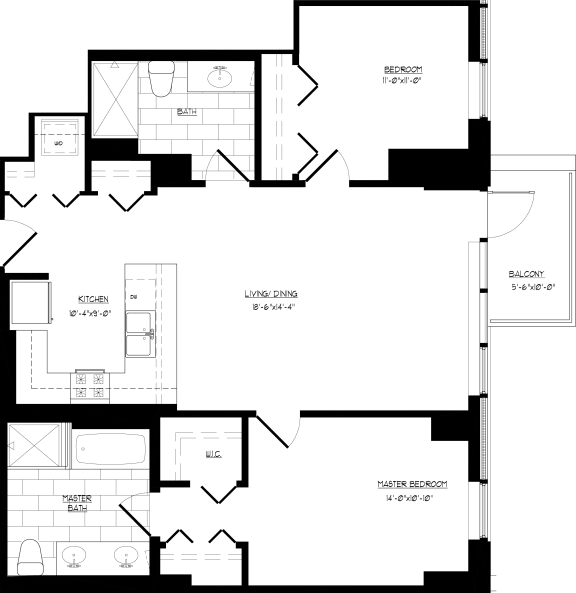 Floor Plans of Parc Huron in Chicago, IL