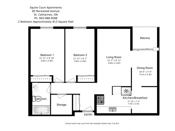 Floor Plans of Squire Court Apartments in St. Catharines, ON