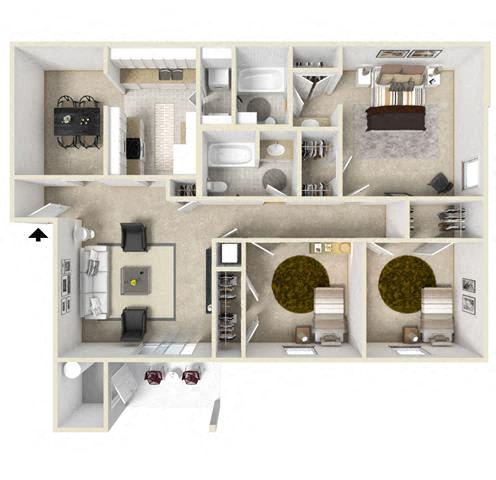 1, 2 & 3 Bedroom Apartments in Olive Branch | The Oliver