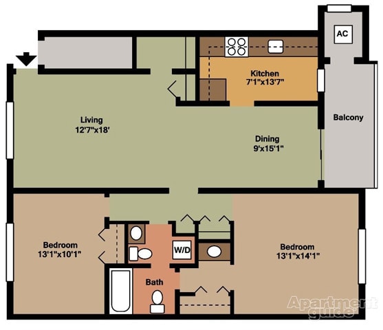 Floor Plans of Spring Ridge Apartments in Whitehall, PA