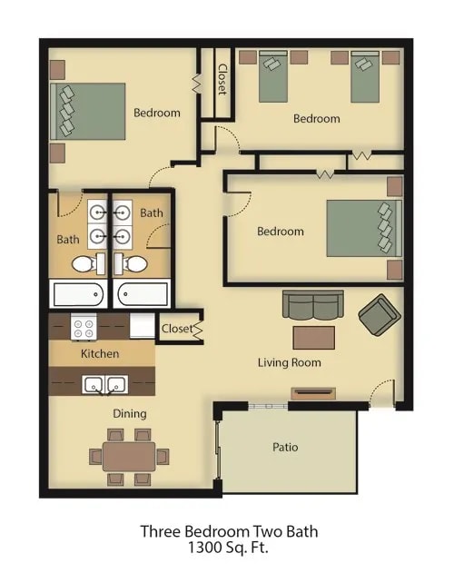 Floor Plans of Baskerville Hall in Santa Barbara, CA