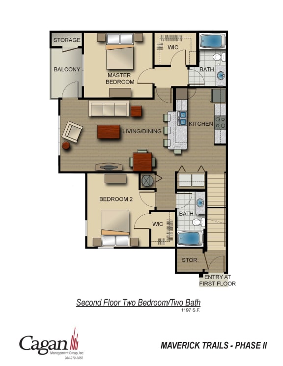 Direct Entry One and Two Bedroom Apartment Homes