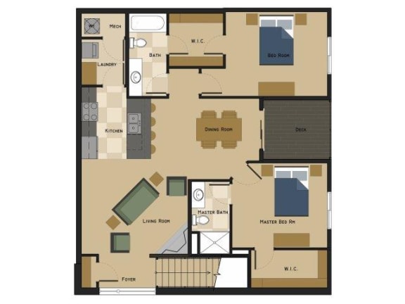 Two-Bedroom Apartments at North Pointe Villas in Lincoln, NE
