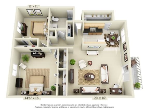 Floor Plans of Clover Park Apartments in Rochester, NY