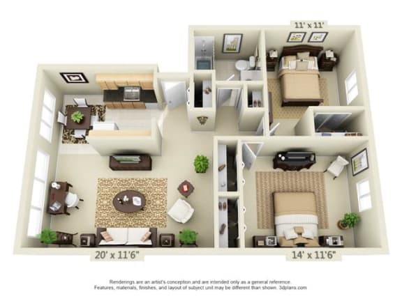 Floor Plans of Clover Park Apartments in Rochester, NY