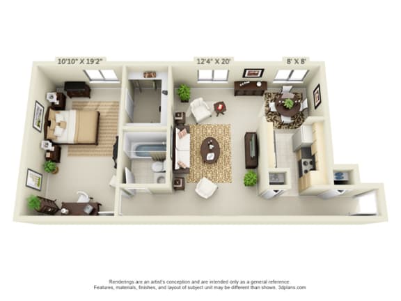 Floor Plans of Rustic Village Apartments in Rochester, NY