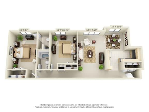 Floor Plans of Rustic Village Apartments in Rochester, NY