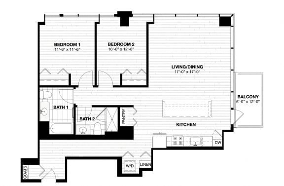 Floor Plans of The Scott Residences in Chicago, IL