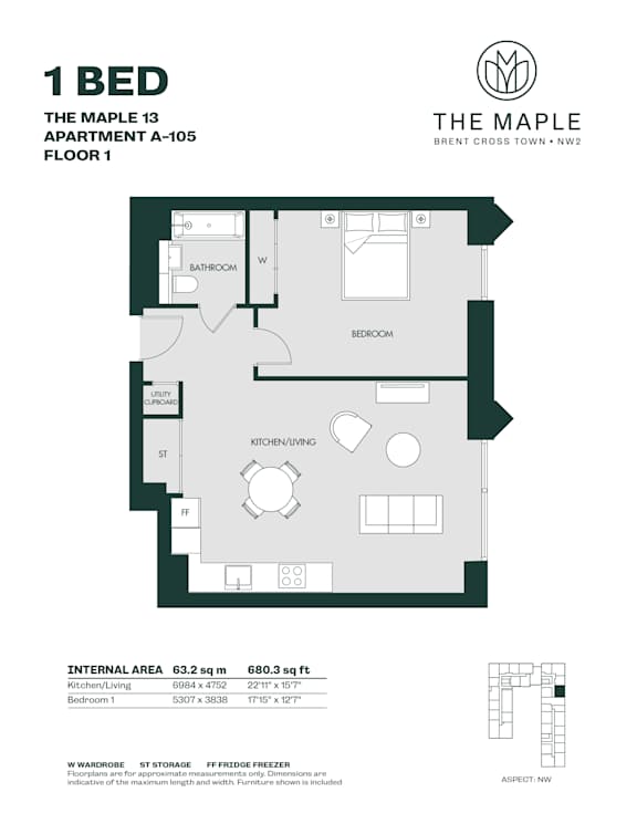 Floor Plans of The Maple NW2, London