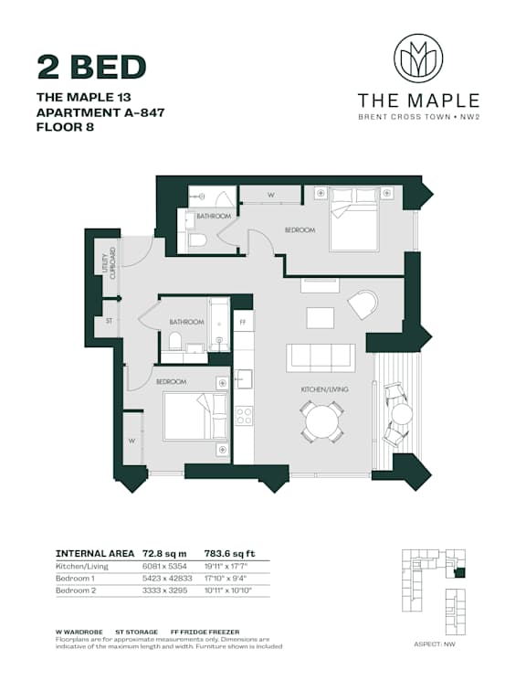 Floor Plans of The Maple NW2, London