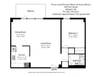 Floor Plans of Prince Court/Princess Manor in Welland, ON