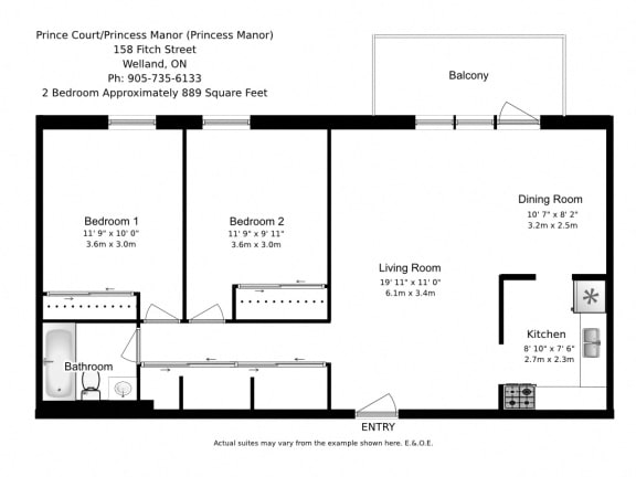 Floor Plans of Prince Court/Princess Manor in Welland, ON