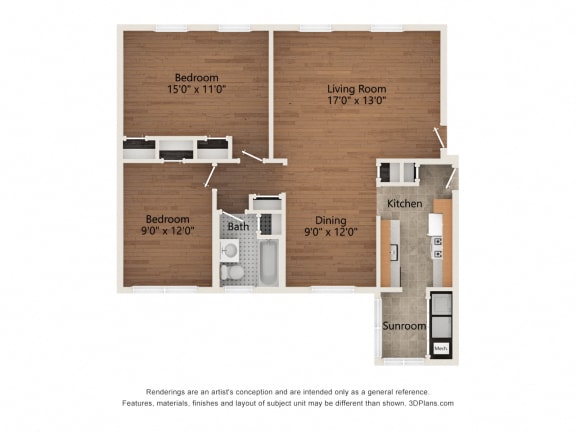 Floor Plans of Malvern Manor Apartments in Richmond, VA