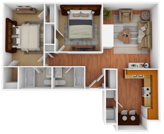 Floor Plans of Hedgerow Apartments in Memphis, TN