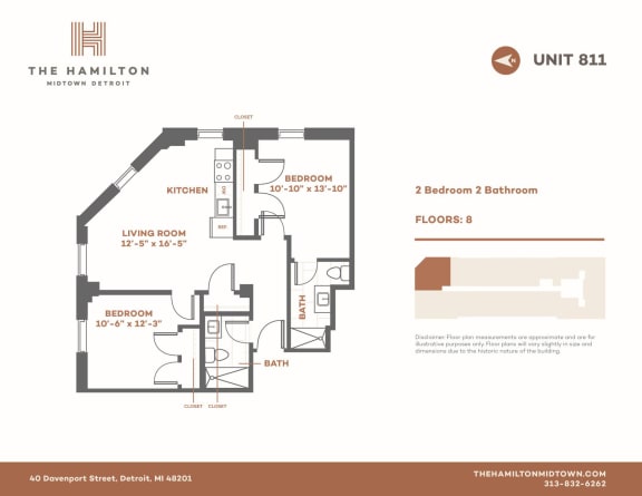 Floor Plans of The Hamilton Midtown Detroit in Detroit, MI