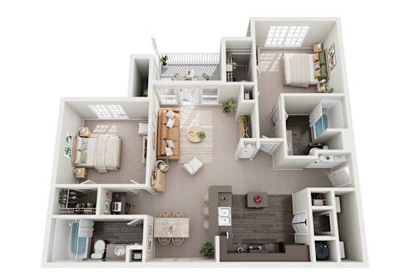 Floor Plans of Wesley Providence Apartments at Stonecrest in Stonecrest, GA