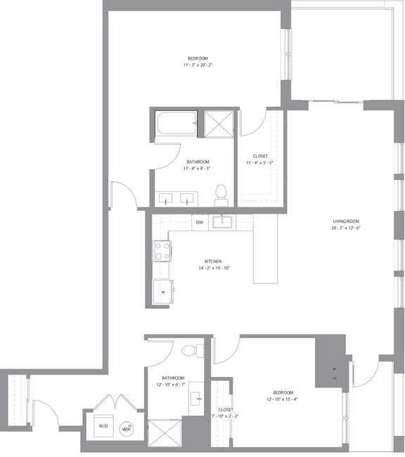 Floor Plans of Apex 400 Apartments in Glen Ellyn, IL