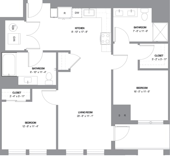 Floor Plans of Apex 400 Apartments in Glen Ellyn, IL