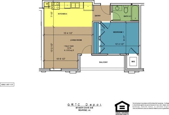 Floor Plans of Cary Street Station in Richmond, VA