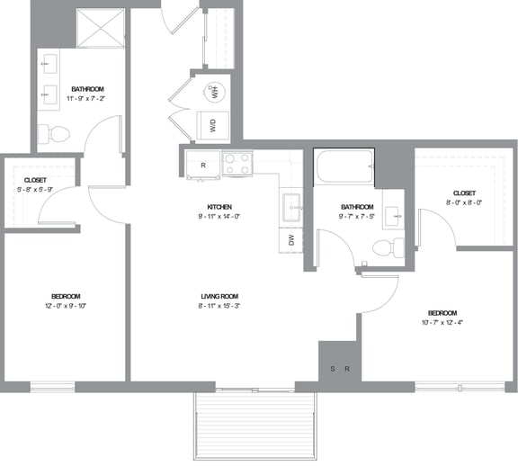 Floor Plans of Apex 400 Apartments in Glen Ellyn, IL